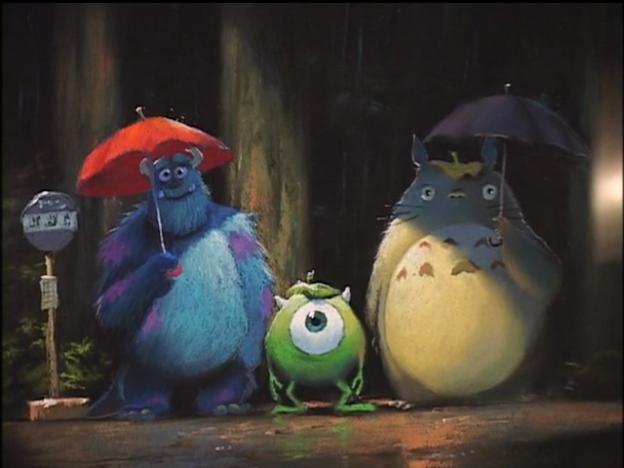 20 imagens de personagens pop reproduzindo a cena de Meu Amigo Totoro ...